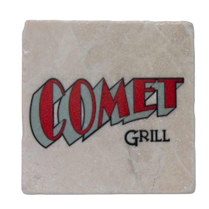 Comet Grill Logo Coaster | Paper Skyscraper