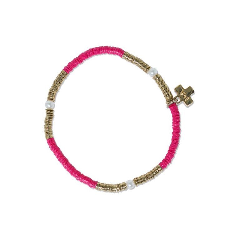 Rory Gold and Pearls Hot Pink Small Sequin Bracelet | Paper Skyscraper